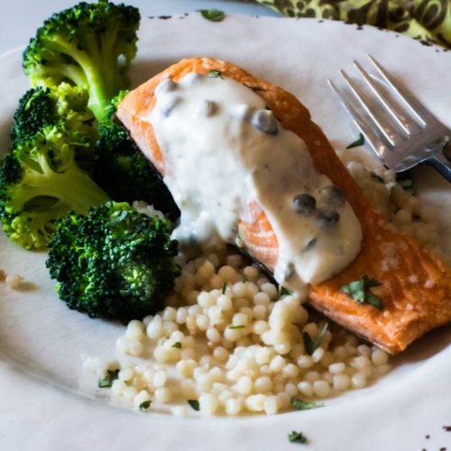 Baked Salmon with Creamy Caper Sauce | Cooking On The Ranch